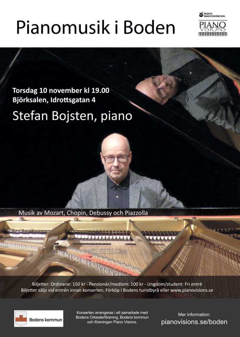 10 november - Pianoafton med Stefan Bojsten i Boden - Piano Visions
